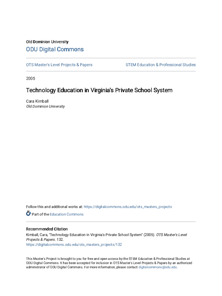 Fillable Online Technology Education in Virginia\'s Private School System Fax Email Print ...