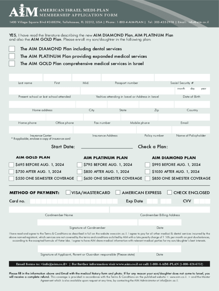 Fillable Online Aim Membership Application Fax Email Print - pdfFiller