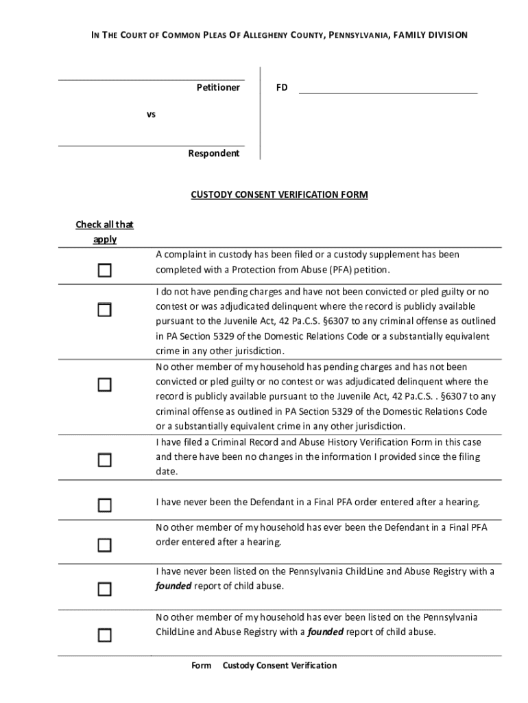 Fillable Online Custody Consent Verification Fax Email Print - pdfFiller