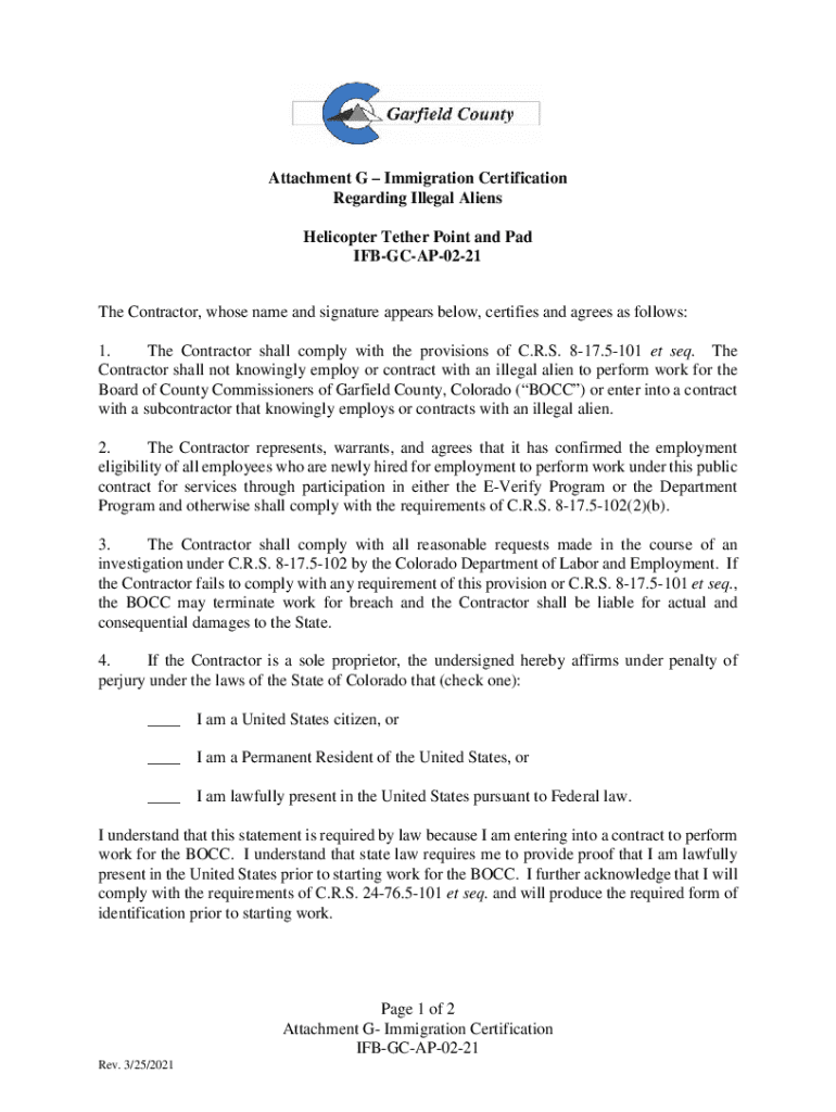 Fillable Online Immigration Certification Regarding Illegal Aliens Fax Email Print - pdfFiller