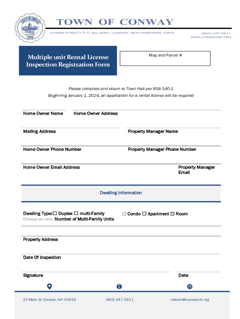 Fillable Online Multiple Unit Rental License Inspection Registration ...