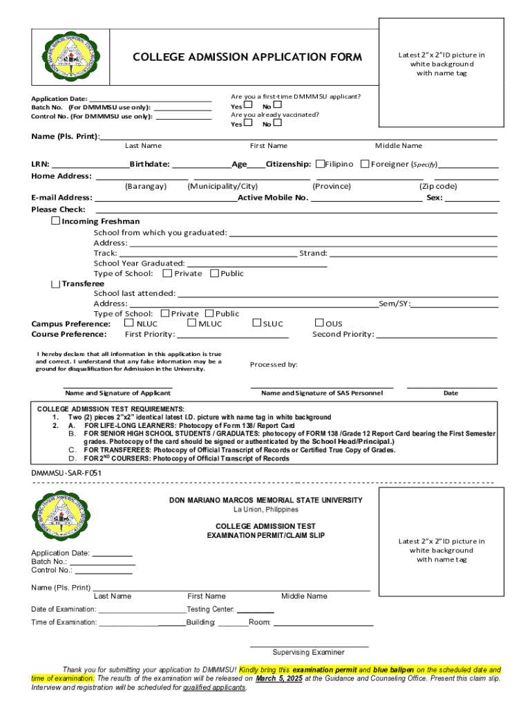 Fillable Online College Admission Application Form Fax Email Print - pdfFiller