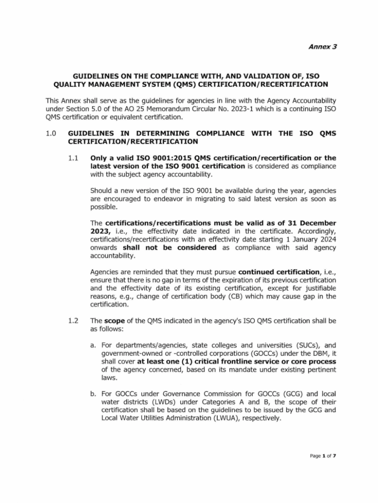 Fillable Online Guidelines on the Compliance With, and Validation of ...