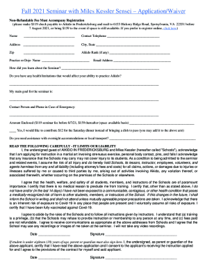 Fillable Online Fall 2021 Seminar Registration Fax Email Print - pdfFiller