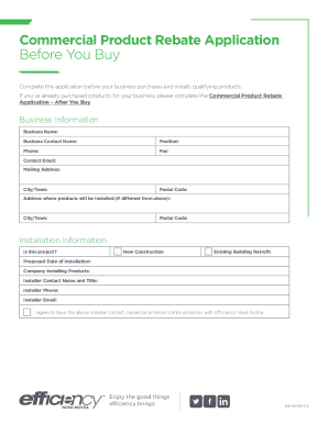 Fillable Online Commercial Product Rebate Application Fax Email Print ...