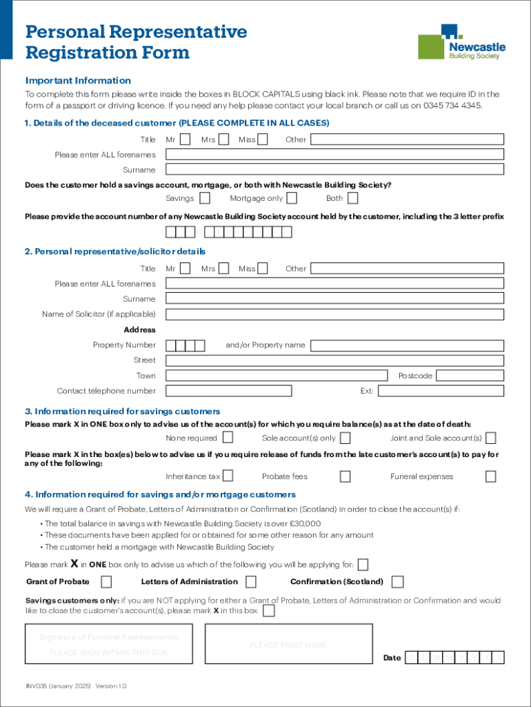Fillable Online Personal Representative Registration Form Fax Email Print - pdfFiller