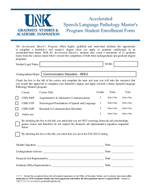 Fillable Online Accelerated Master's Program Enrollment Form Fax Email Print - pdfFiller