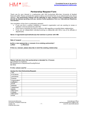 Fillable Online Partnership Request Form Fax Email Print - pdfFiller
