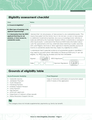 Fillable Online Client Eligibility Checklist Fax Email Print - pdfFiller