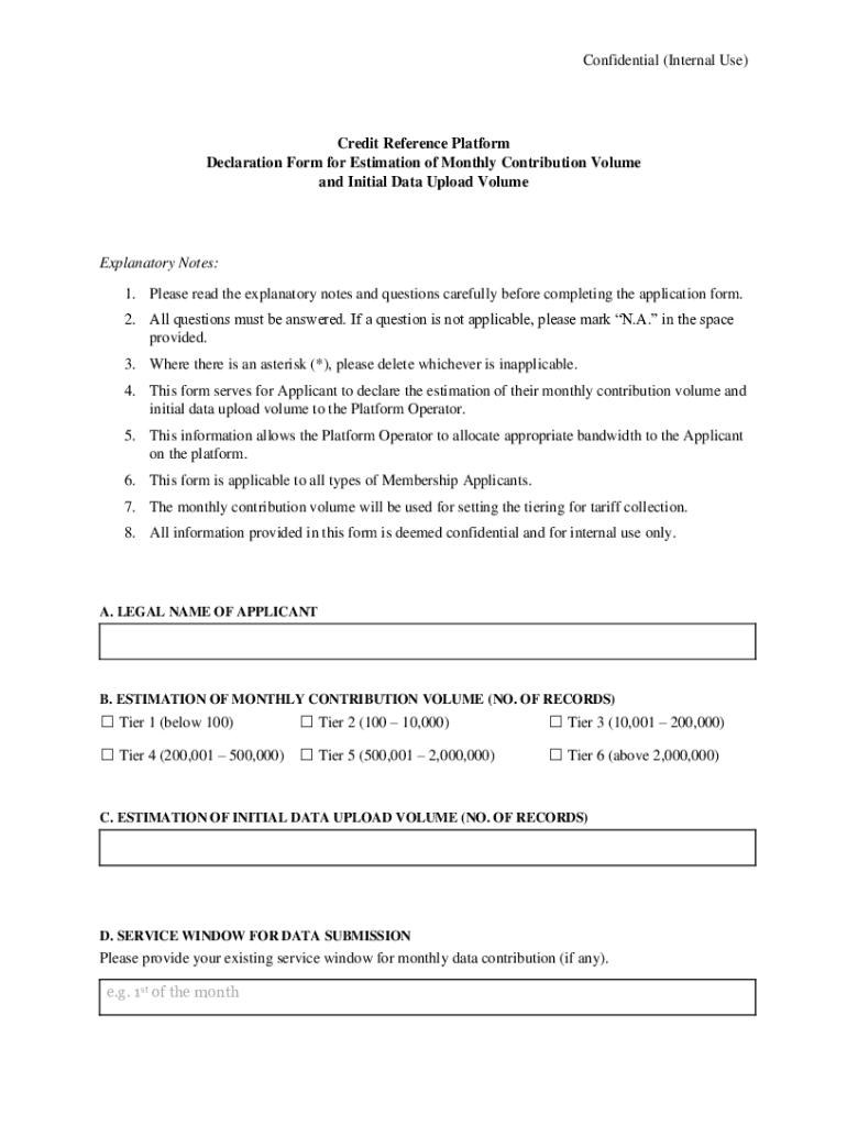 Fillable Online Declaration Form for Estimation of Monthly Contribution ...