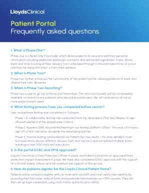 Fillable Online Frequently Asked Questions About the Patient Portal Fax Email Print - pdfFiller