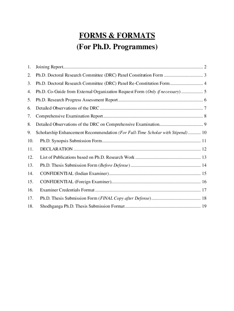 Fillable Online Forms for Ph.d. Programmes at National Institute of Technology Goa Fax Email ...