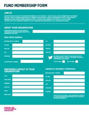 Fillable Online Fund Membership Fax Email Print - pdfFiller