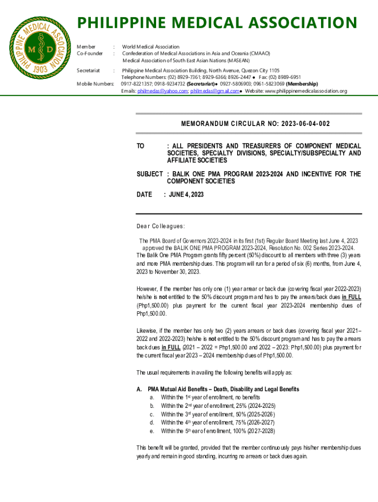 Fillable Online Balik One Pma Program 2023-2024 Application Fax Email ...