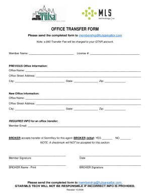 Fillable Online Office Transfer Form Fax Email Print - pdfFiller