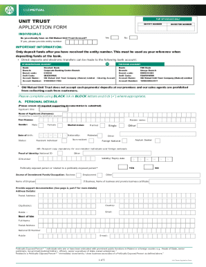 Fillable Online Old Mutual Unit Trust Application Form Fax Email Print ...
