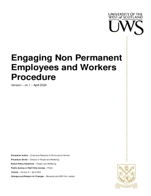 Fillable Online Engaging Non Permanent Employees and Workers Procedure Fax Email Print - pdfFiller