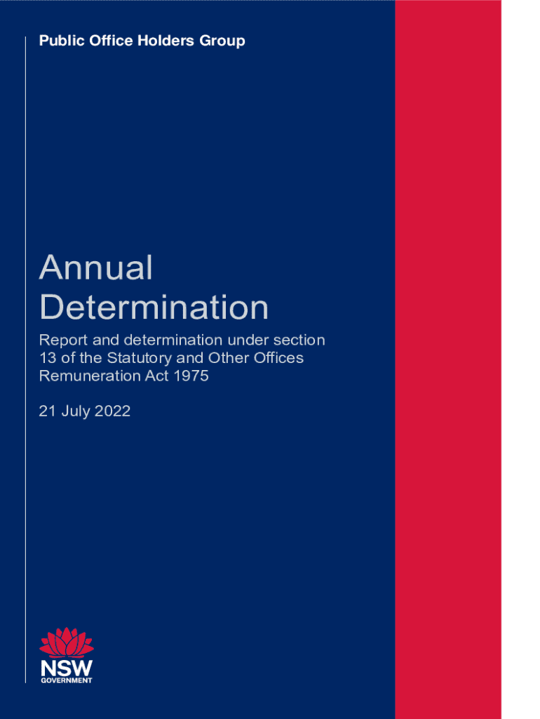Fillable Online Annual Determination Report and Determination Under ...
