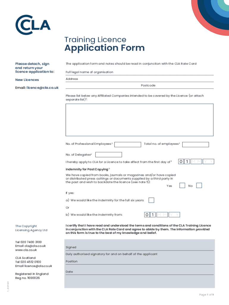 Fillable Online Training Licence Application Fax Email Print - pdfFiller