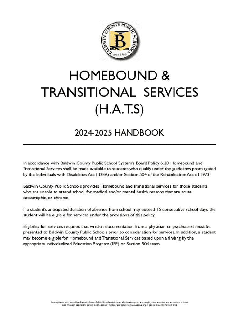 Fillable Online Homebound & Transitional Services Handbook Fax Email ...