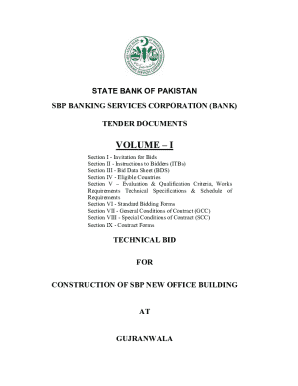 Fillable Online Tender Documents - Construction of Sbp New Office ...