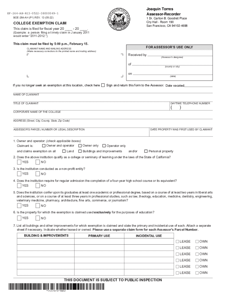 Fillable Online College Exemption Claim Form Fax Email Print - pdfFiller