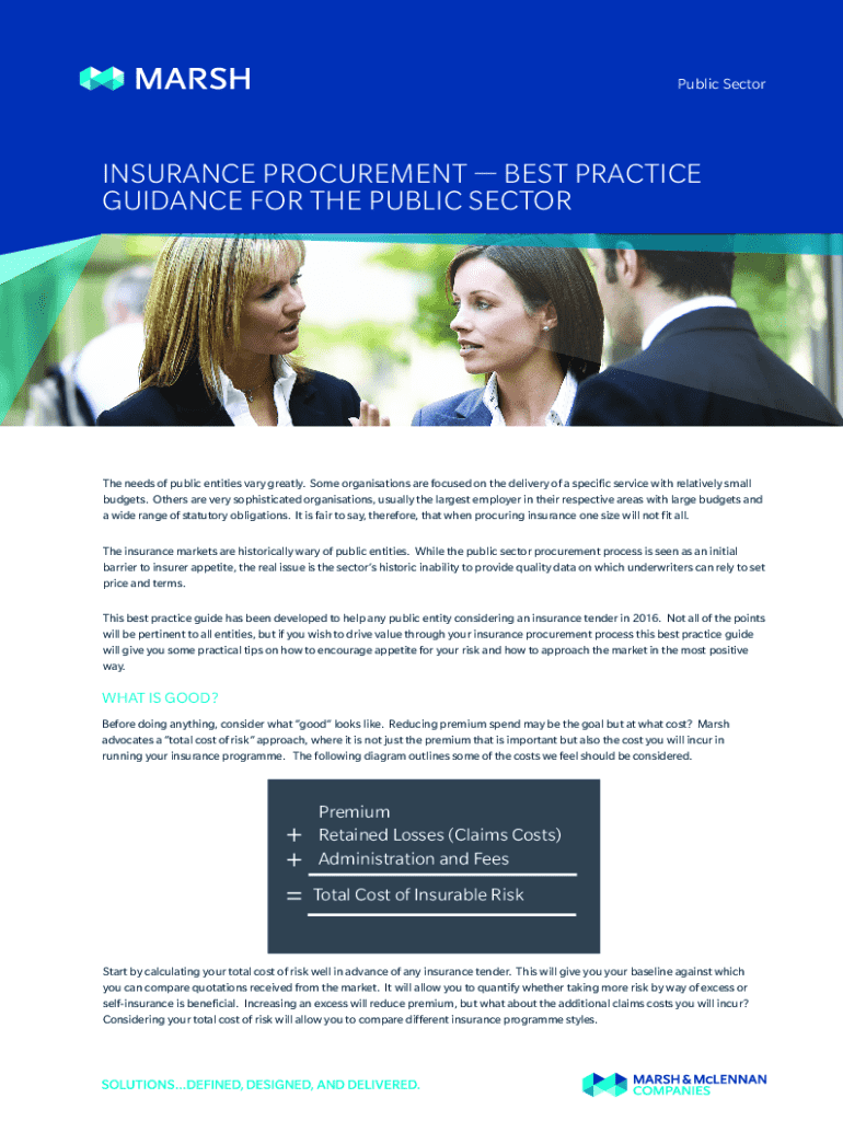 Fillable Online INSURANCE PROCUREMENT BEST PRACTICE Fax Email Print ...