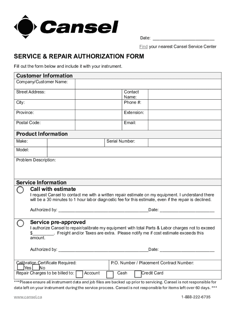 Fillable Online Authorization Form - Please Read, Fill Out, and ...