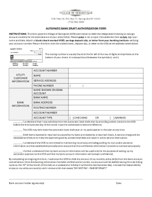 Fillable Online Automatic Bank Draft Authorization Form Fax Email Print - pdfFiller