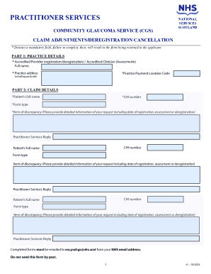Fillable Online Claim Adjustments/deregistration Cancellation Fax Email ...