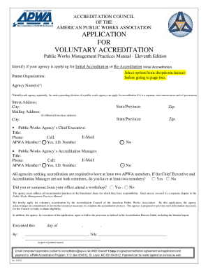 Fillable Online Application for Voluntary Accreditation by the Accreditation Council of the ...