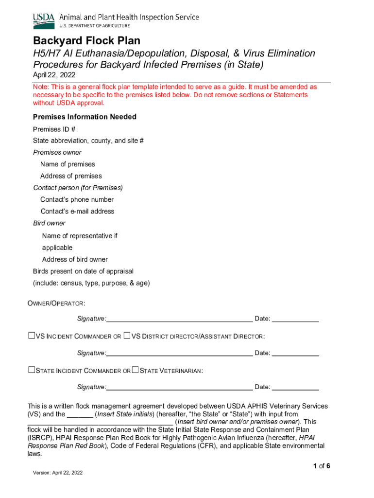Fillable Online Procedures for Backyard Infected Premises (in State ...