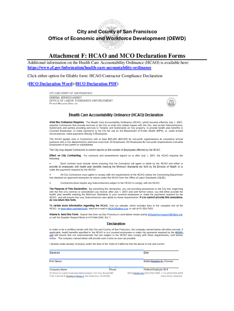 Fillable Online Hcao and Mco Declaration Forms Fax Email Print - pdfFiller