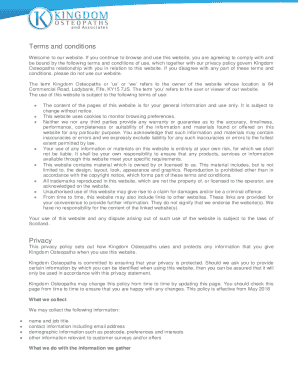 Fillable Online Terms and Conditions of Use Fax Email Print - pdfFiller