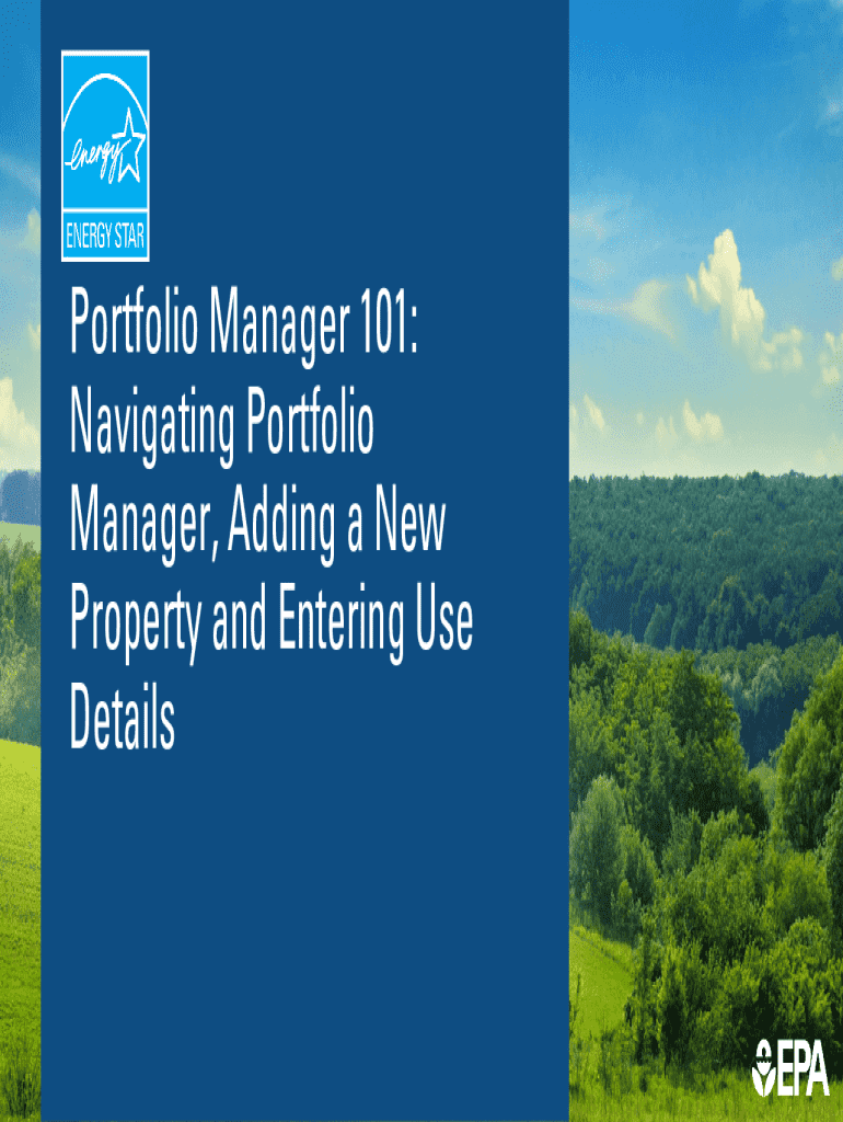 Fillable Online Navigating Portfolio Manager, Adding a New Property and Entering Use Details Fax ...