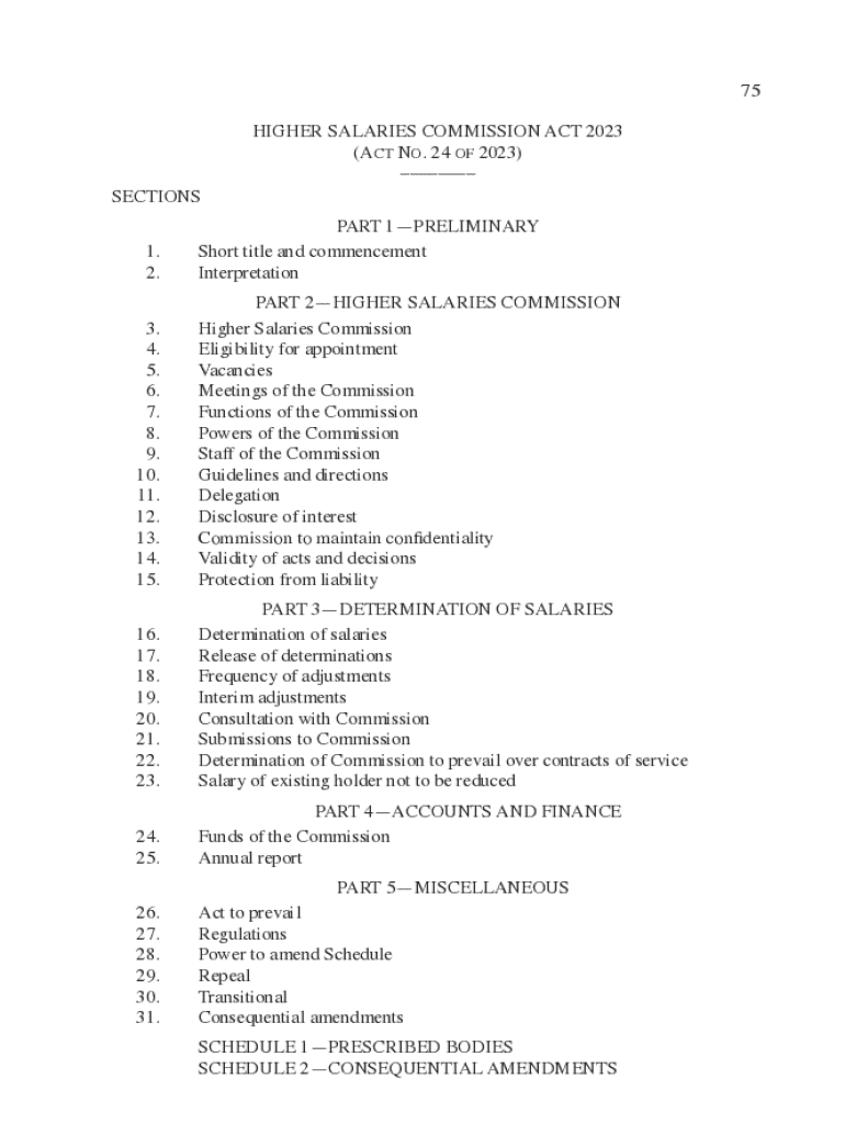 Fillable Online Higher Salaries Commission Act 2023 Fax Email Print ...