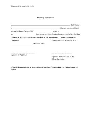 Fillable Online Statutory Declaration of Citizenship Fax Email Print - pdfFiller
