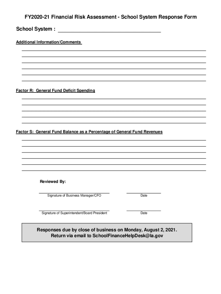 Fillable Online Fy2020-21 Financial Risk Assessment Fax Email Print ...