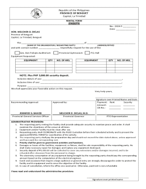 Fillable Online Rental Form (facility) Fax Email Print - pdfFiller