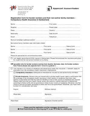 Fillable Online Compulsory Health Insurance in Switzerland Fax Email Print - pdfFiller