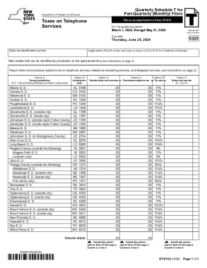 Fillable Online Quarterly Schedule T for Part-quarterly (monthly ...