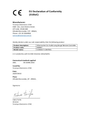 Fillable Online Eu Declaration of Conformity (eudoc) Fax Email Print ...