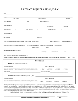 Fillable Online Patient Registration Form Fax Email Print - pdfFiller