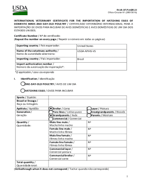Fillable Online International Veterinary Certificate for the ...