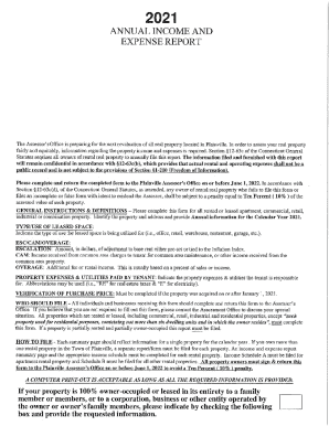 Fillable Online 2021 Annual Income and Expense Report Fax Email Print - pdfFiller