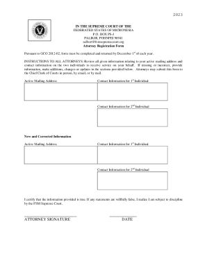Fillable Online Attorney Registration Form Fax Email Print - pdfFiller