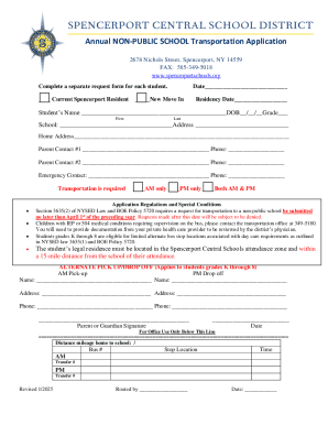 Fillable Online Annual Non-public School Transportation Application Fax Email Print - pdfFiller
