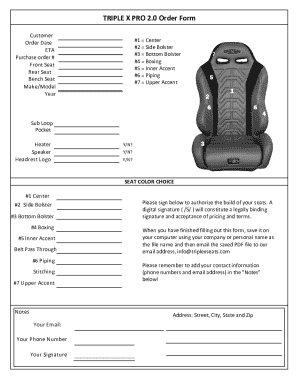 Fillable Online Triple X Pro 2.0 Order Form Fax Email Print - pdfFiller