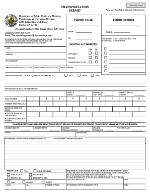 Fillable Online Transportation Permit Application Fax Email Print ...