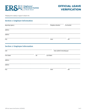Fillable Online Official Leave Verification Fax Email Print - pdfFiller